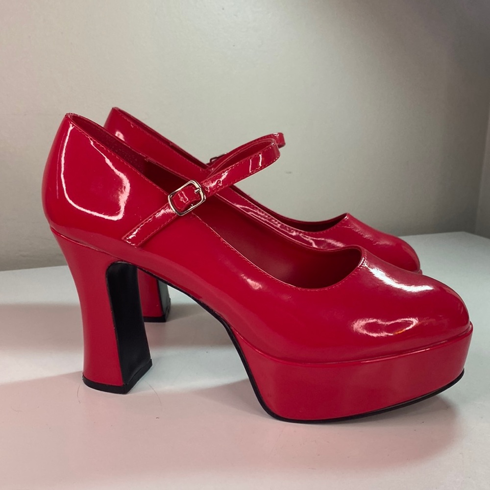 Funtasma Red Mary Jane Cosplay Platform Heels - Gem